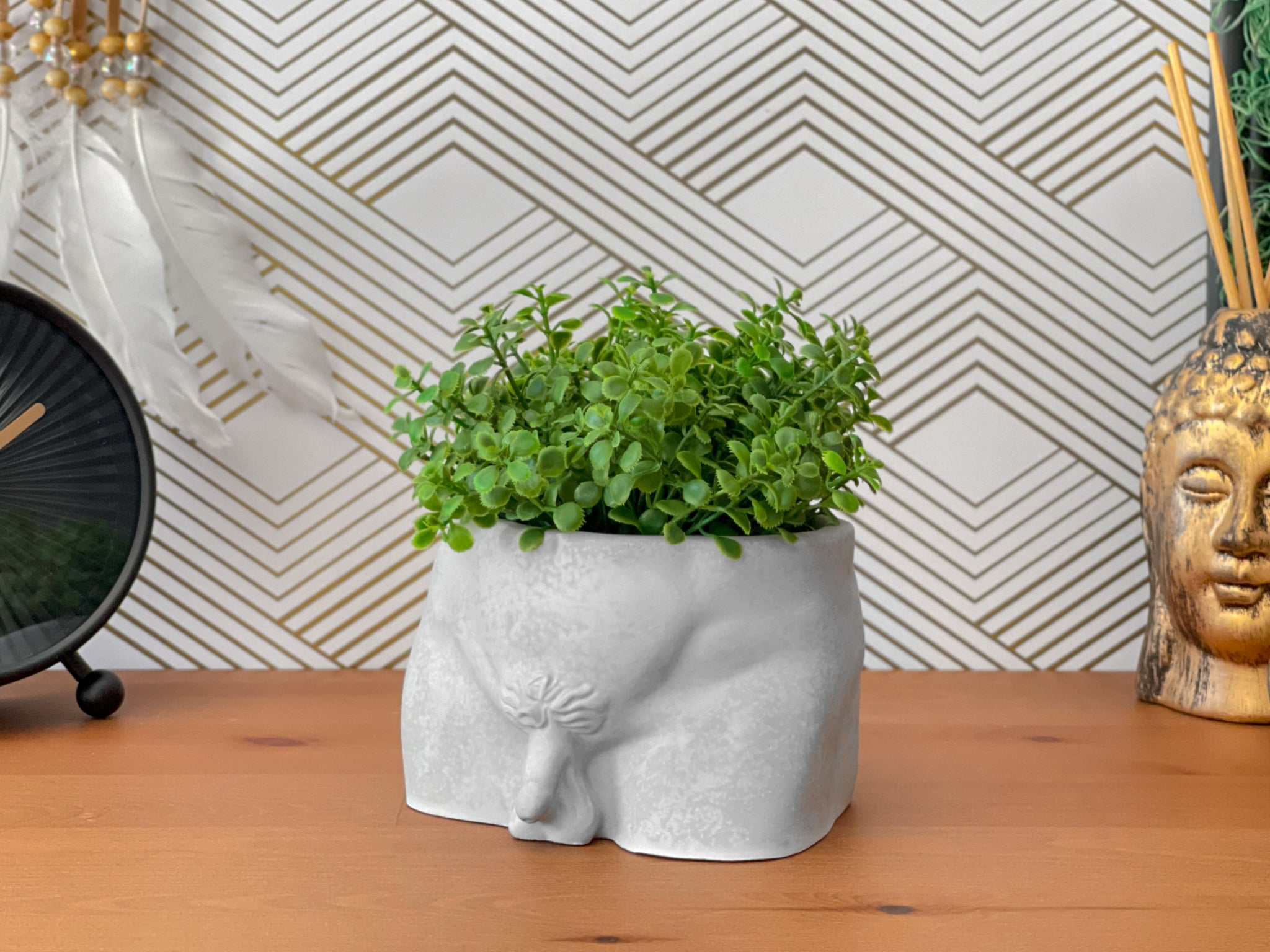 4” Planter, Male Body Planter Pot, Concrete Body Vase – AURA 8 HOME